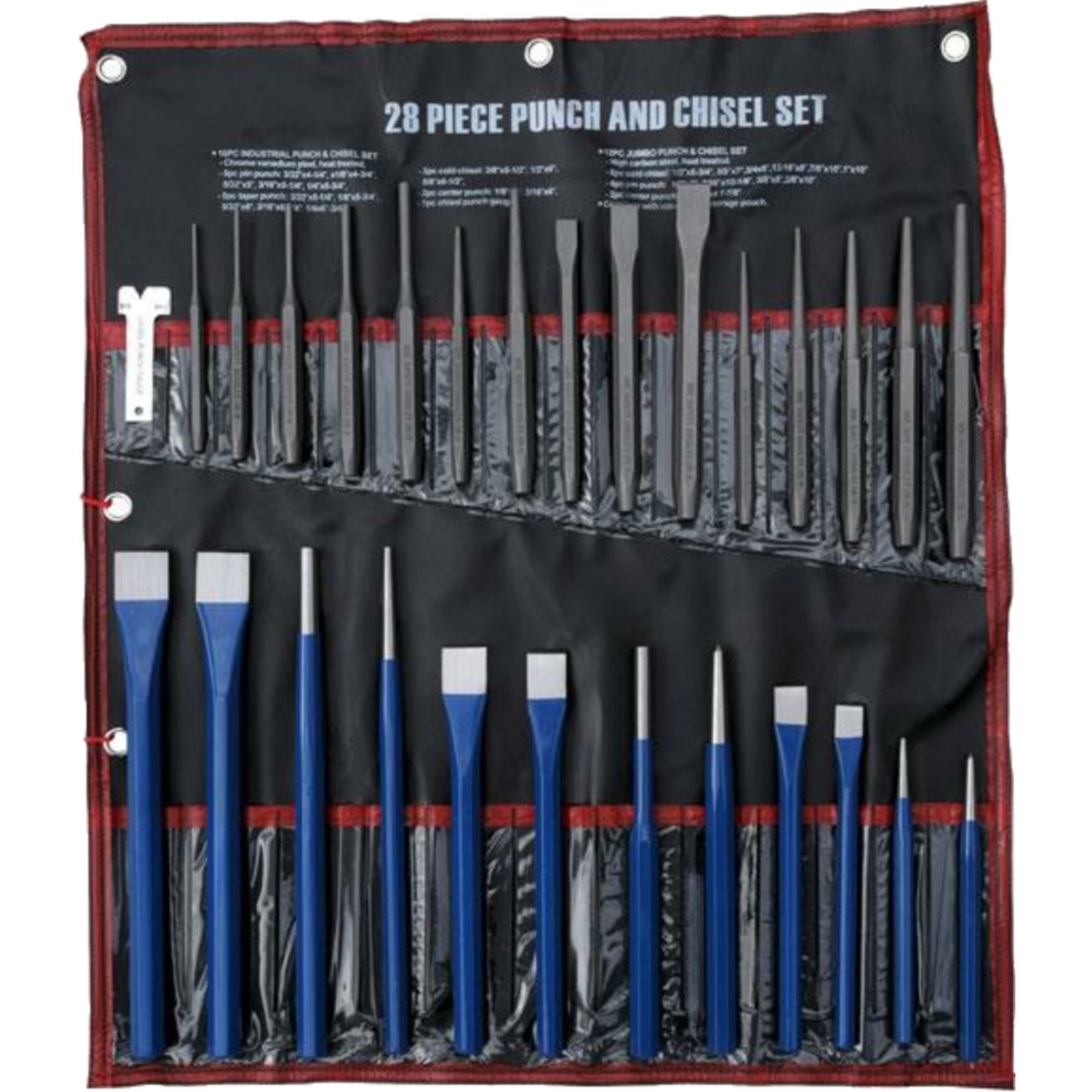 Neilsen 28pc Punch & Chisel Cold Chisels Cente Pin Taper Parallel Set ...