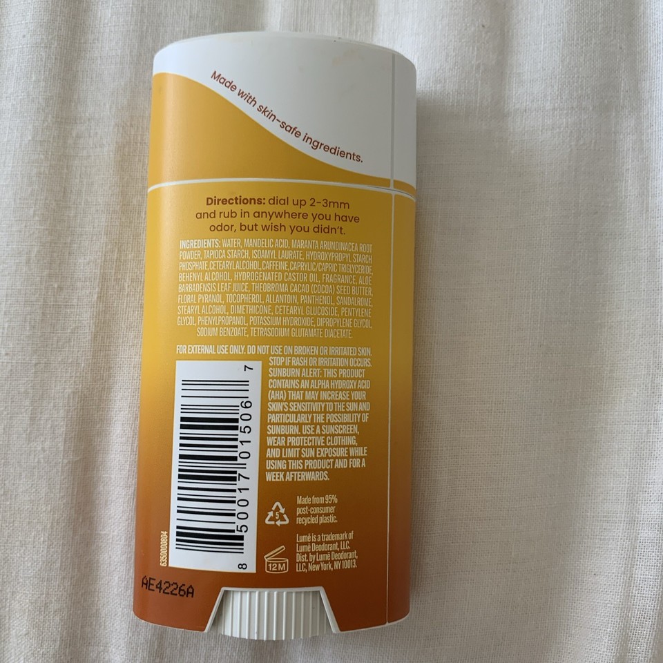 Lume Natural Whole Body Deodorant Toasted Coconut 2.2oz New ...