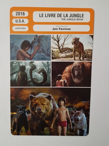 CARTE FICHE CINEMA 2016 LE LIVRE DE LA JUNGLE Disney Neel Sethi Victor ...