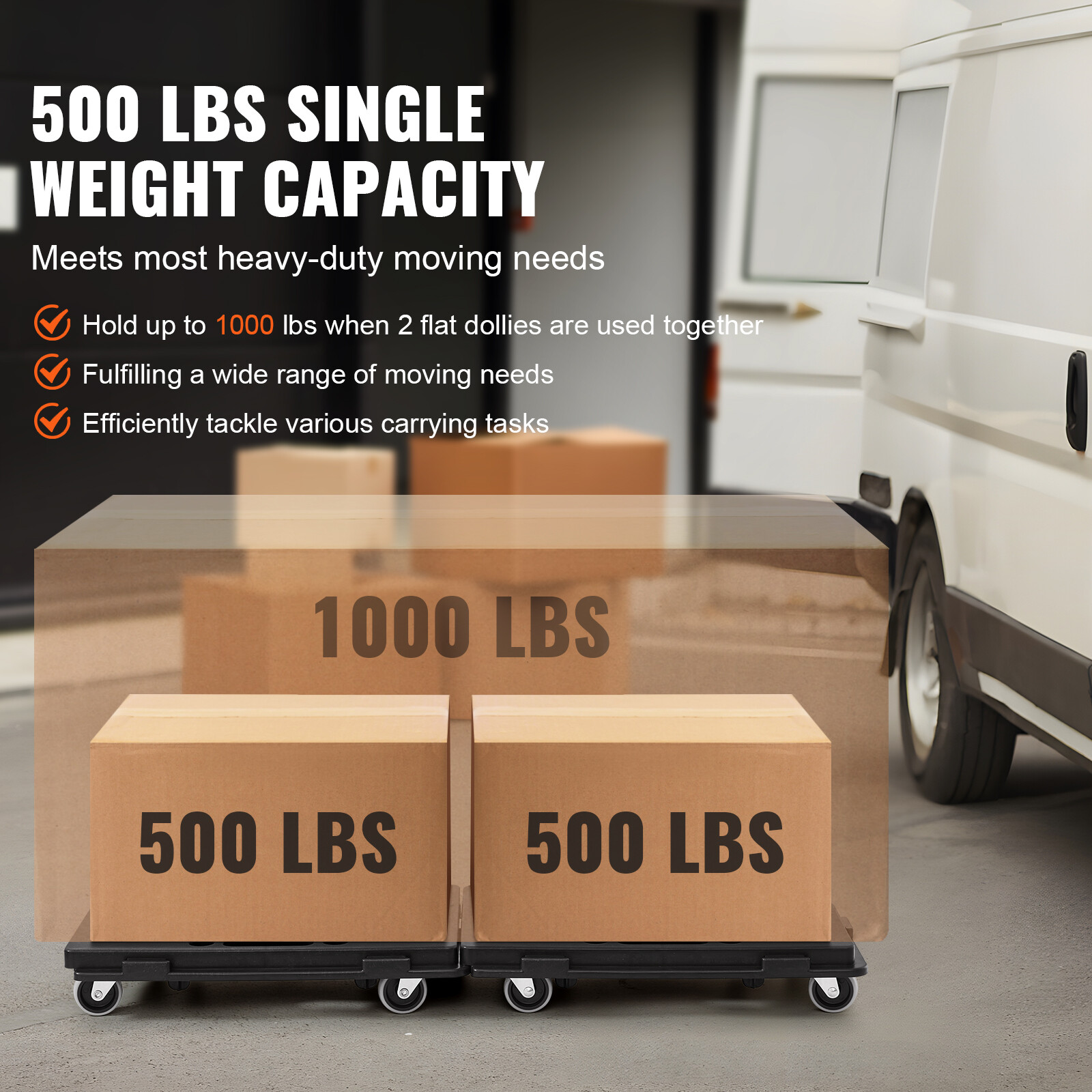 VEVOR 2PCS Platform Dolly Interlocking Edge Furniture Mover 500lbs ...