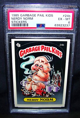 GARBAGE PAIL KIDS, 1985, 1st Series, #24b Nerdy NORM - Matte - OS1, PSA ...