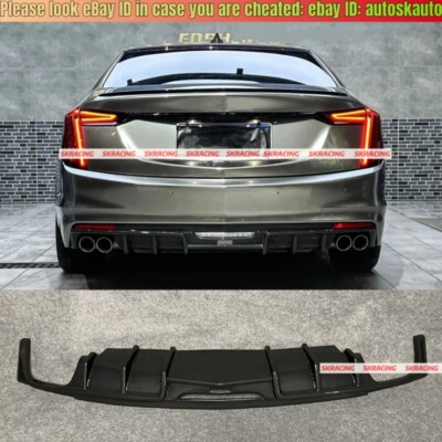 For 19-22 Cadillac CT6 ABS Carbon Fiber Look Rear Bumper Diffuser Lip ...