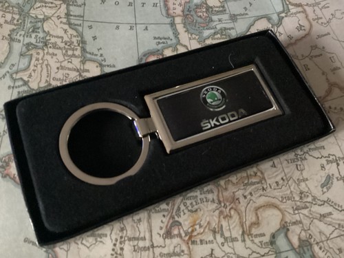 Chrome Keyring With Printed Skoda Logo Yeti Octavia Oblong | eBay