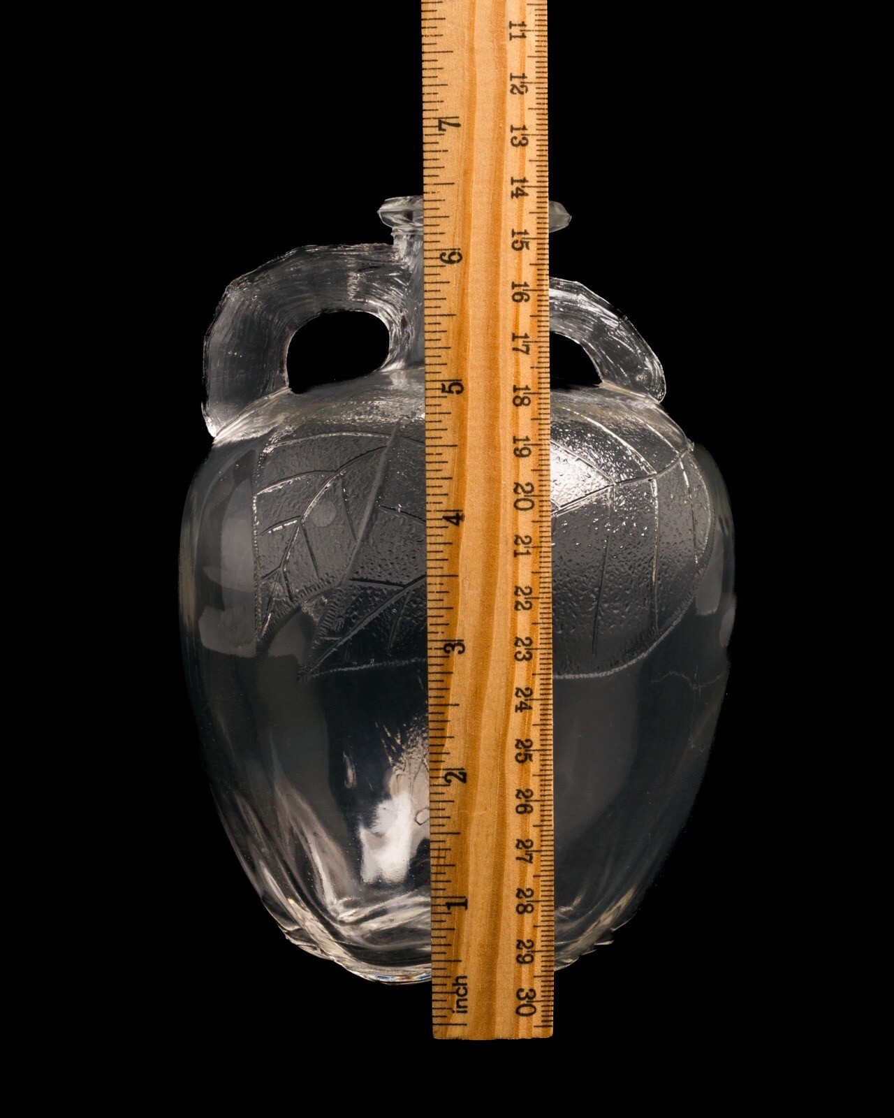 Vintage White House Apple Cider Glass Quart Jug w Handles + Raised Leaf ...