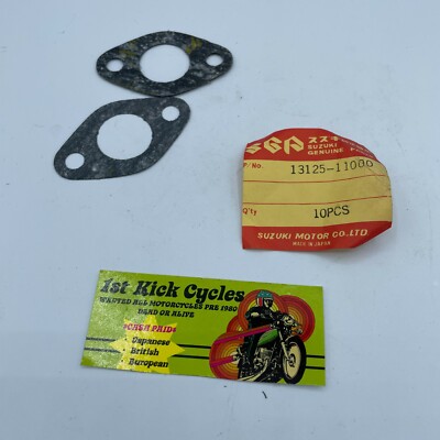 NOS SUZUKI 2 PACK 13125-11000 T20 TC250 TS100 TS125 TS185 INTAKE GASKET ...