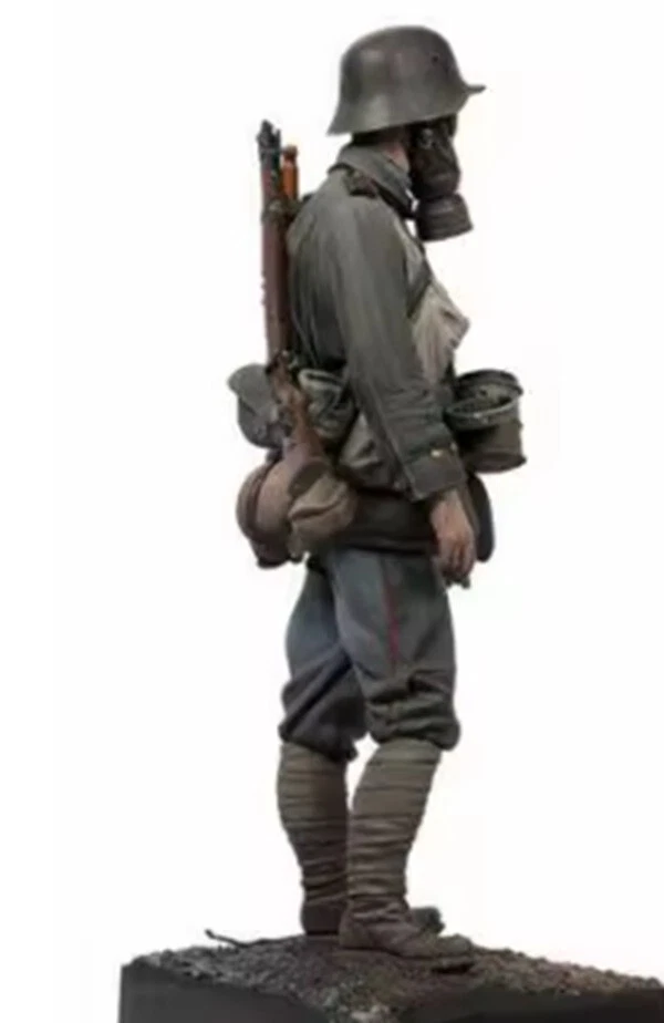 1/18 Resin Figure Model Kit German Mask Trenches Soldier WW1 War Army ...