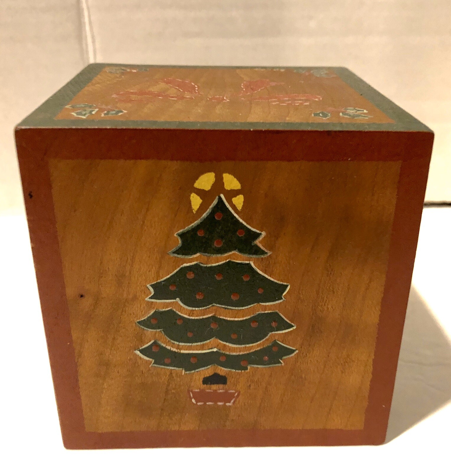 Wooden Craft Christmas Holiday Decorative Cube Paper weight | eBay