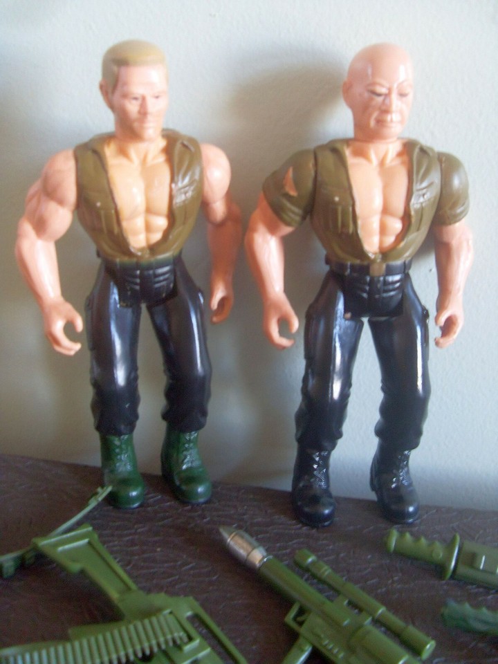 Two 1985 M Force Military Muscle Action Figures w/ Weapons ...