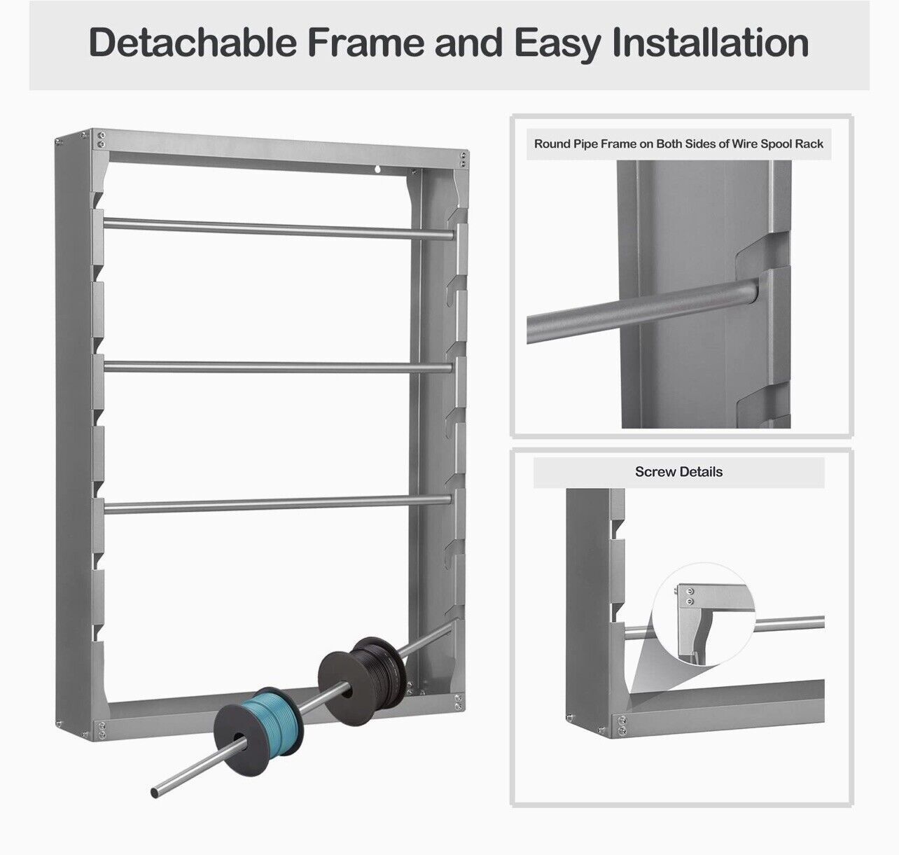 Heavy Duty Wire Spool Dispenser Cable Holder Wire Coil Rack Display ...
