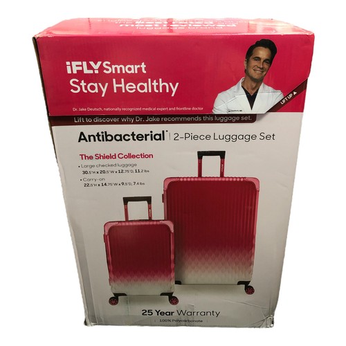 iFLY Smart Shield Collection Antibacterial 2 Piece Travel Set, Maroon ...