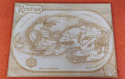 Laser engraved map of Roshar v2 from The Stormlight Archive by B ...