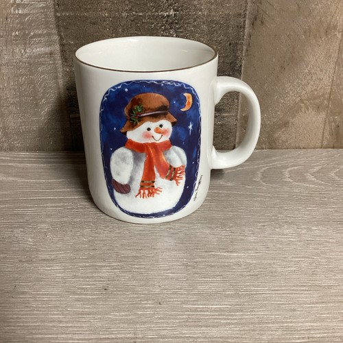 Vintage 1997 Ceramic Snowman & Moon by Elaine Thompson Holiday Coffee ...