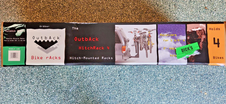 Graber OUTBACK 4 BIKE RACK 1 1/4" & 2" HITCH MOUNTS-TILT AWAY. NEW IN ...