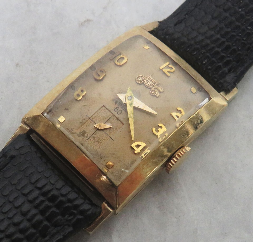 4 VINTAGE GOLD LORD ELGIN BUICK MOTOR FISHER BODY AMOCO OIL CO WATCH ...