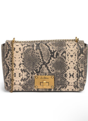Sam Edelman Sophia tan & gold snake pattern print leather crossbody bag | eBay