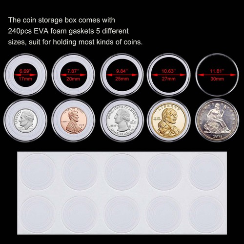 240 Pieces 30mm Coin Capsules Coin Holders for Collectors, with Foam ...