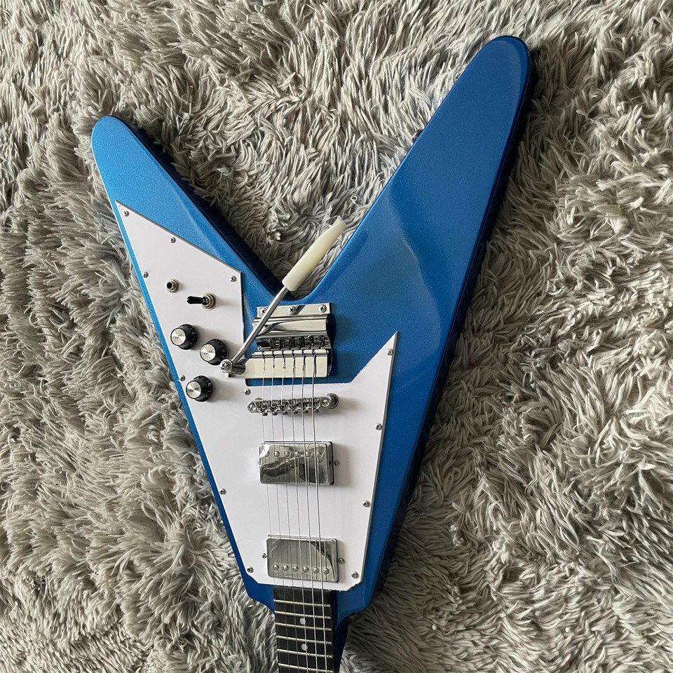 Blue Fly V Explor Electric Guitar 6 String Mahogany Body HH Pickup ...