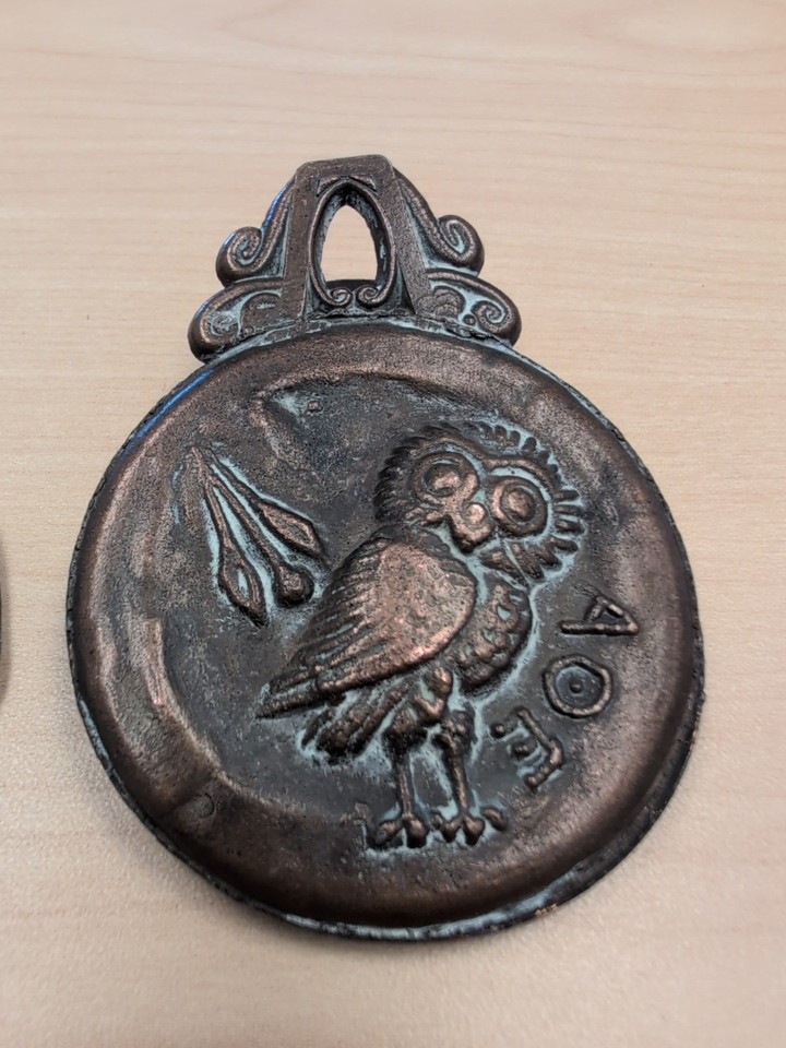 🔥Vintage Greek Brass Clip & Bottle Opener Owl Of Athena Parthenon ...