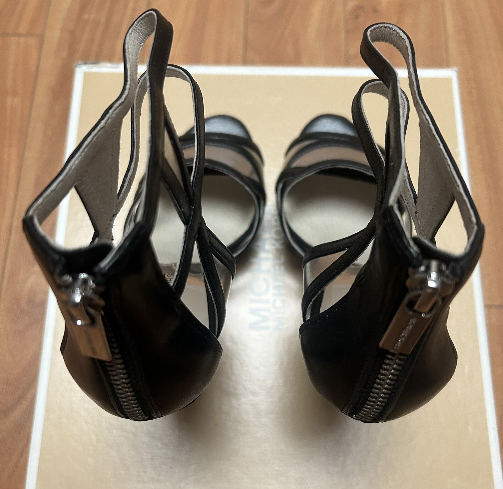 Michael Kors Jaida High Spike Heel Sandal Platform PEEP Toe Black ...
