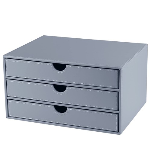 Leather Desk Organizer with 3 Drawers/Tray, Executive Office Supplies ...