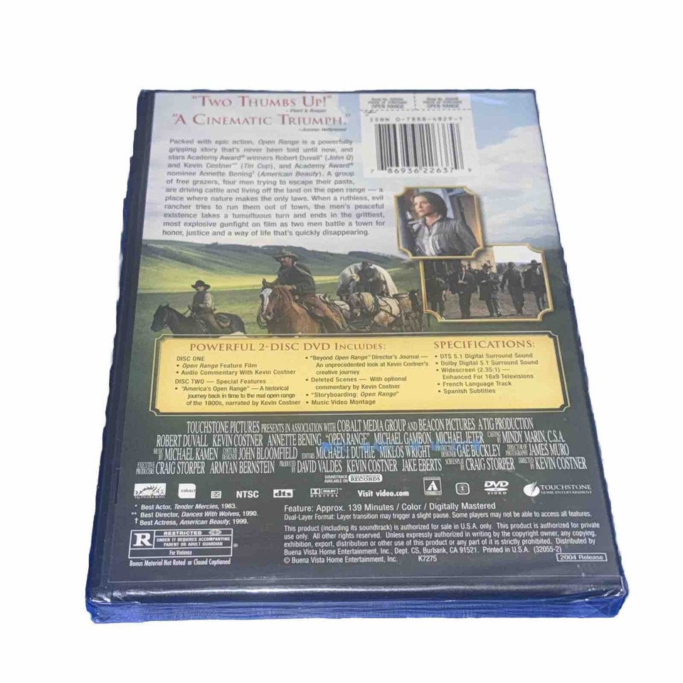 Open Range (DVD, 2004, 2-Disc Set, Widescreen) NEW SEALED 786936226379 ...