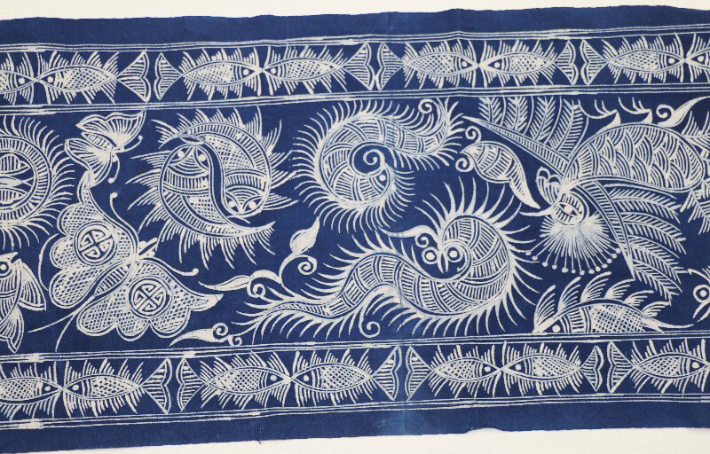 Vintage tribal exotic chinese ethnic miao people's hand batik scarf ...