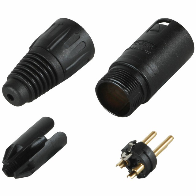Neutrik NC4MX-B 4 Pin XLR Male Black Gold Connector (NEUNC3MXB) for ...