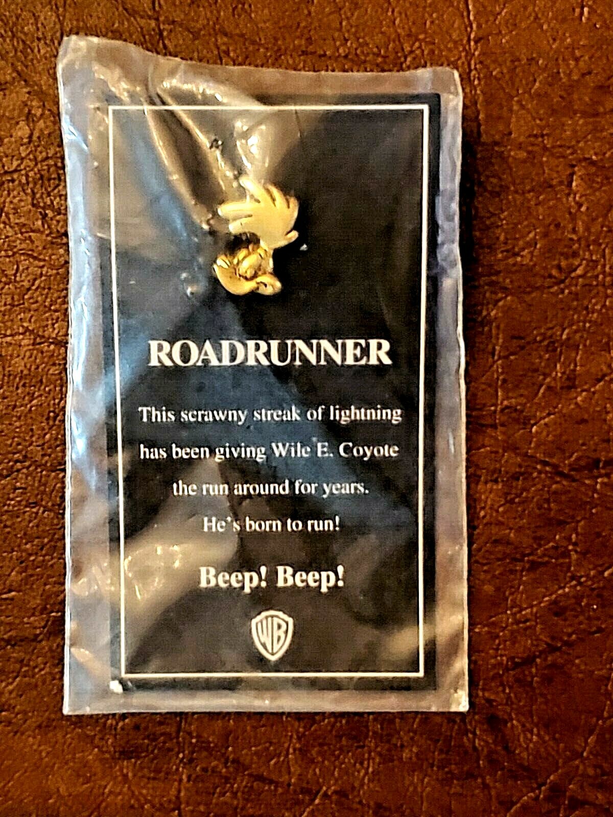 Vintage Road Runner Gold Head Pin WB Warner Bros Roadrunner 1992 Beep ...