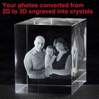3D Photo Crystal Block Personalised - Laser Etched - Gift Boxed Present ...