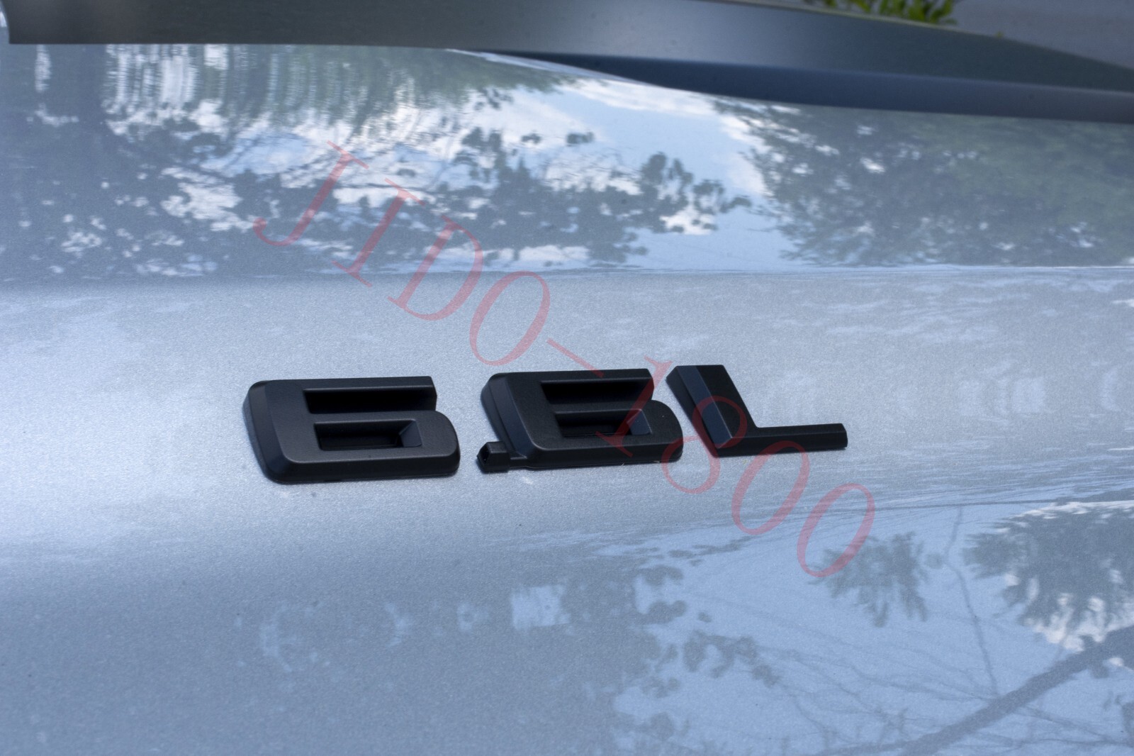 NEW Hood Body Style 6.6L Emblem Badge Matte Black 19-24 Silverado ...