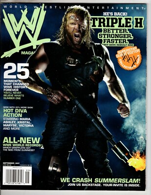 WWE MAGAZINE SEPTEMBER 2007 WRESTLING MARYSE ASHLEY MARIA TRIPLE H HHH ...