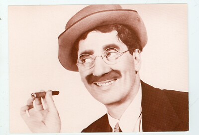 CELEBRITY-MARX BROTHERS-GROUCHO WITH CIGAR/HAT-4"X6"-POSTCARD-TV/MOVIE ...