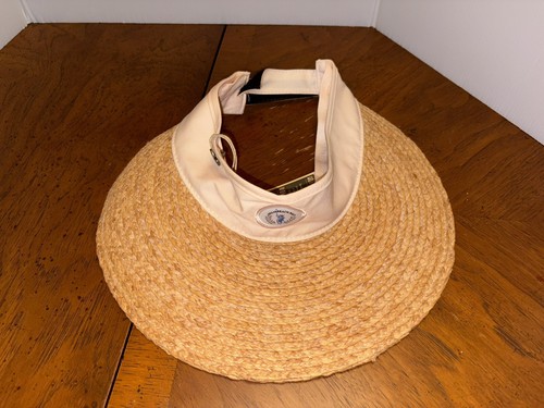 Kate Lord Woven Sun Visor Pale Pink Palm Beach Polo Adjustable Heart ...