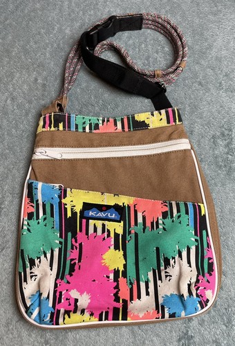 KAVU Crossbody Rope Strap Neon Splatter Bag Purse | eBay
