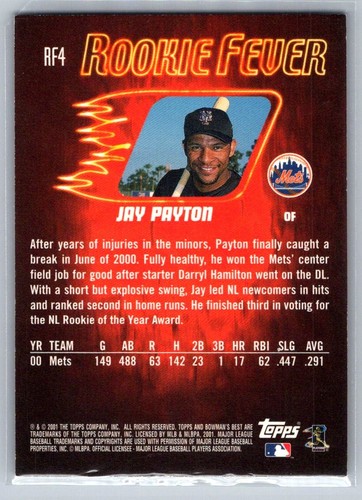 Jay Payton RF4 2001 Bowman's Best Rookie Fever New York Mets Card | eBay