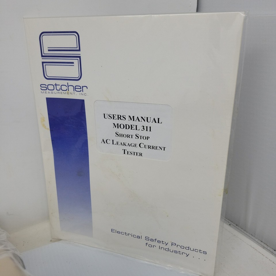 Sotcher Measurement Model 311 The Short Stop 120 Volt 20 Amp AC Leakage ...