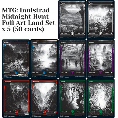 MTG: Innistrad - Midnight Hunt Full Art Land Set x 5 (50 cards) | eBay