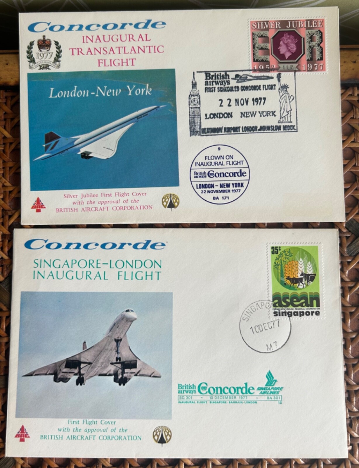 Concorde inaugural first day covers collection, x13 mixed rare variants ...