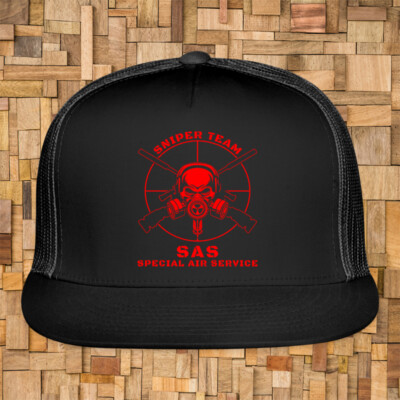 SAS Special Air Service British Army Trucks Black Trucker Hat Cap Adult ...