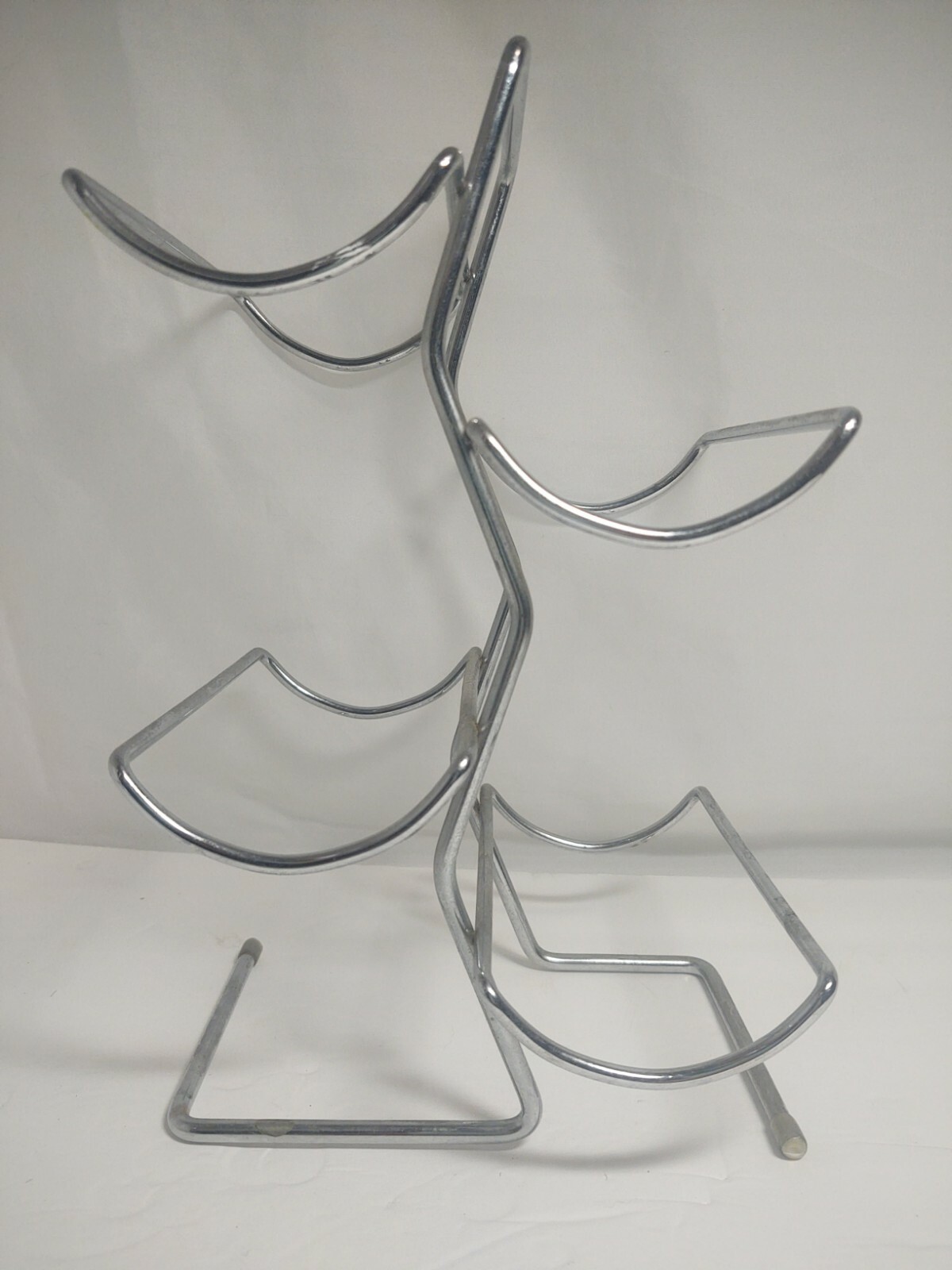 4 Bottle Metal Wine Rack Bottle Free Standing Counter-Top Style Silver ...