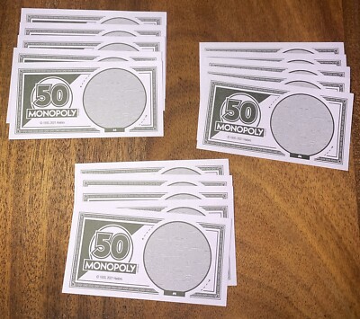 2021 Monopoly Crooked Cash Ed. Game 15 "Fake" Purple $50 Bills ...