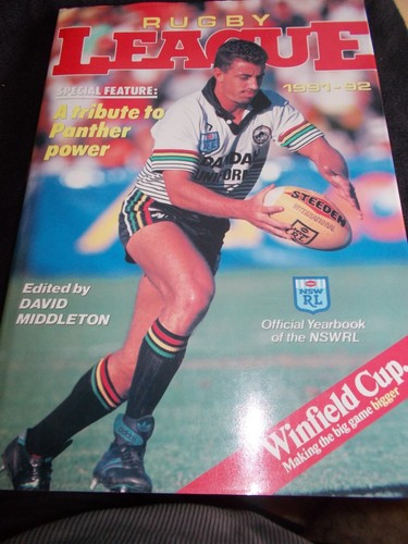 RUGBY LEAGUE 1991-92 OFFICIAL YEARBOOK - NRL - HARDCOVER BOOK - DAVID ...