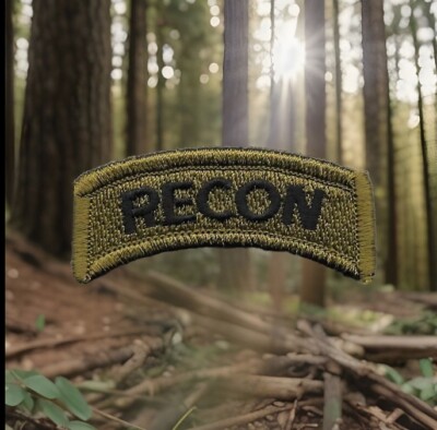 Olive Green Recon Tab Patch 1" x 2 1/4" Fits For VELCRO® BRAND Loop ...