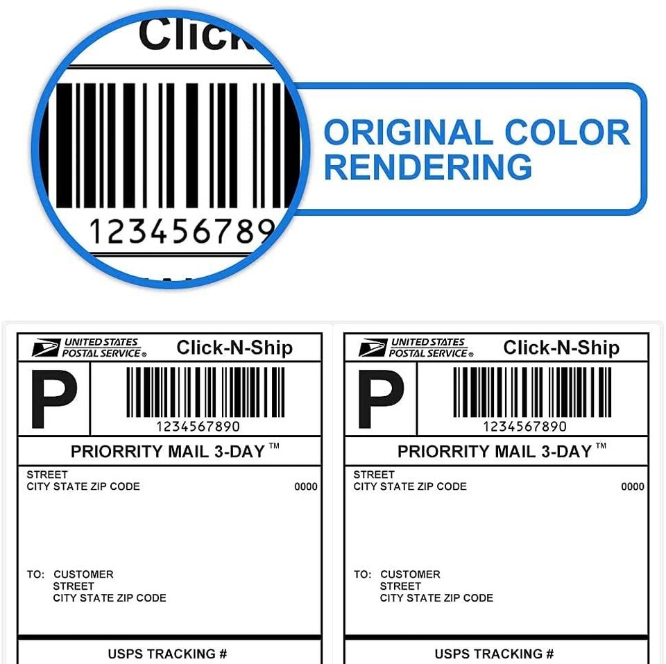Rounded Corner Shipping Labels 8.5" x 5.5" Half Sheet Self Adhesive 2 ...