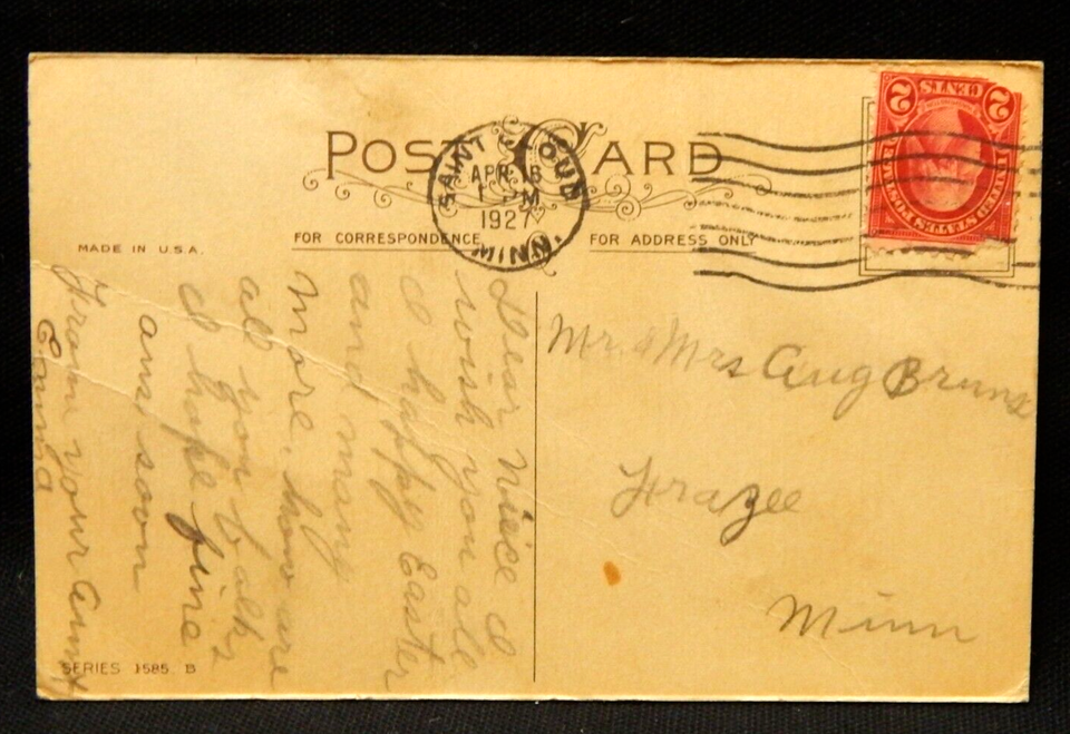 A HAPPY EASTER COTTAGE SCENE POSTMARKED 1927 | eBay