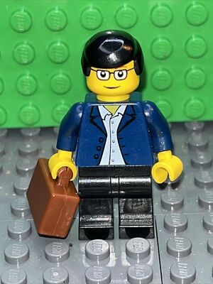 Lego 4531 Train Passenger Minifigure twn020 Blue Jacket Black Hair | eBay