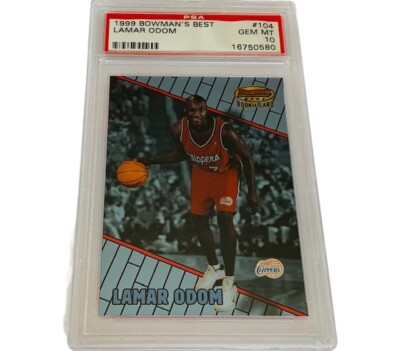 Lamar Odom Rookie RC PSA 10 Gem 1999 Bowmans Best #104 Lakers insert ...