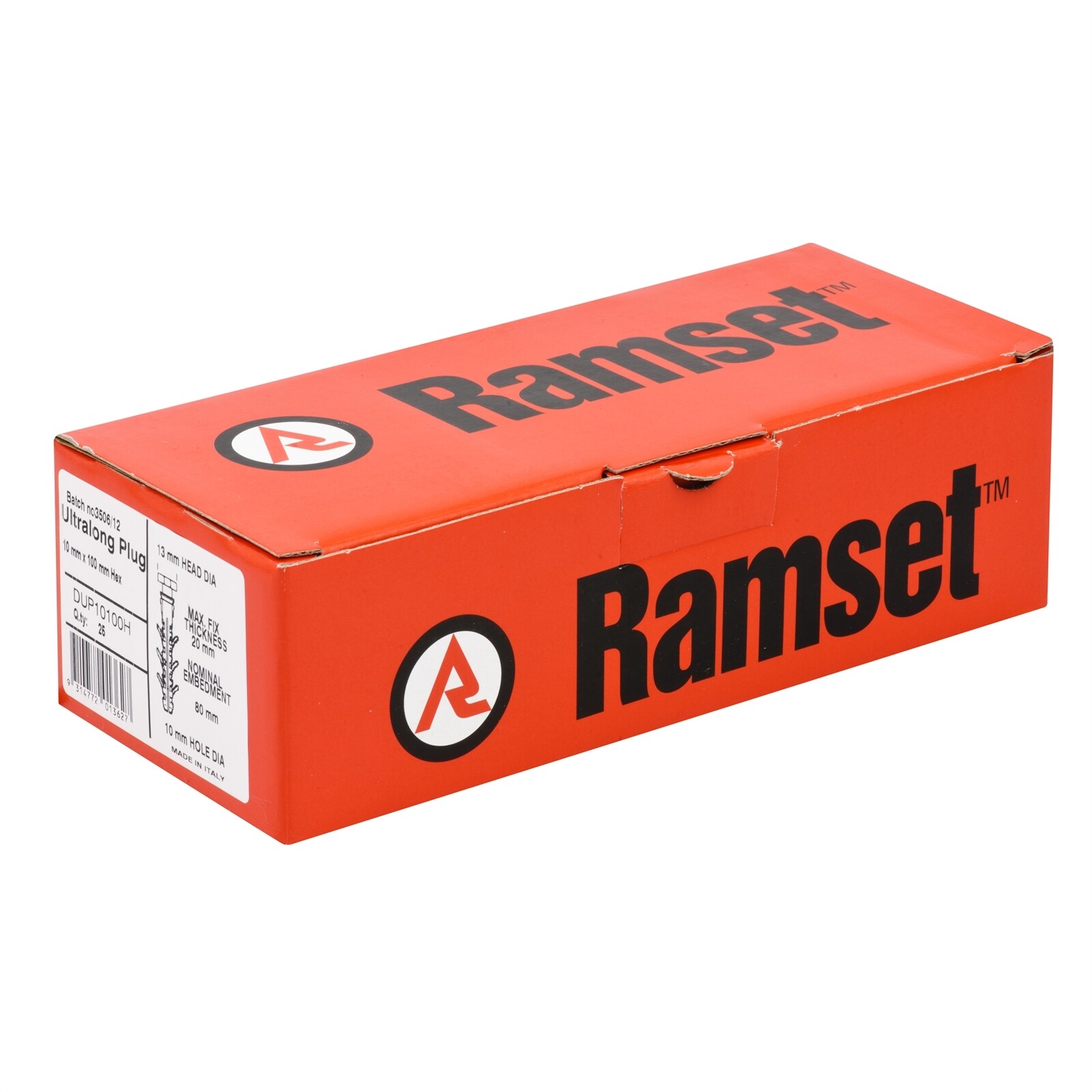 Ramset 10 x 100mm Hex Head Ultra Long RamPlug - 25 Pack Light duty ...