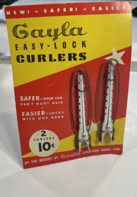 Vintage Gayla Easy Lock Curlers 1940’s Metal Rod Hard Ends NOS | eBay