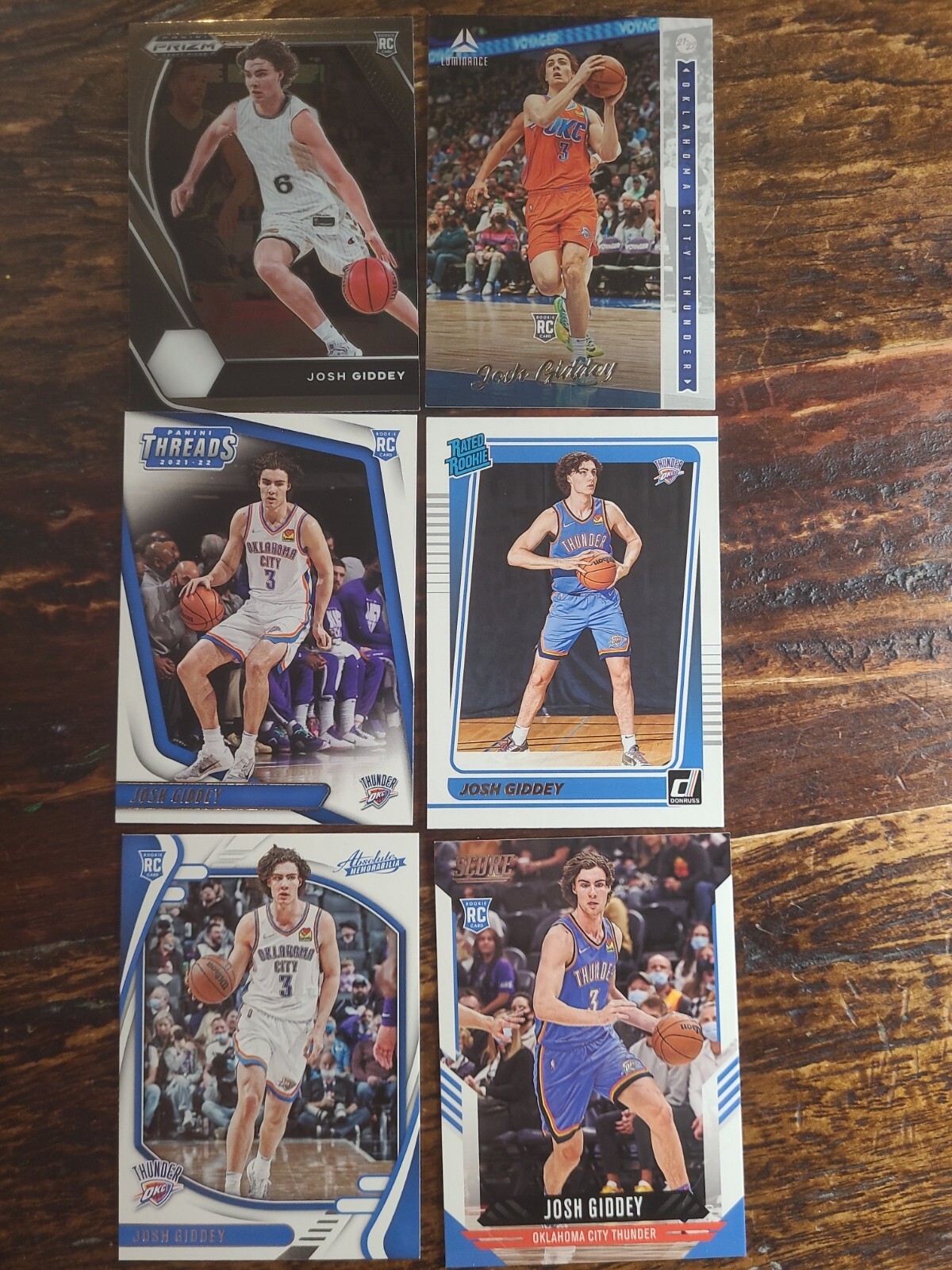 2021 Josh Giddey Rookie Card Lot (6 Cards) Mint OKC Thunder FUTURE STAR ...